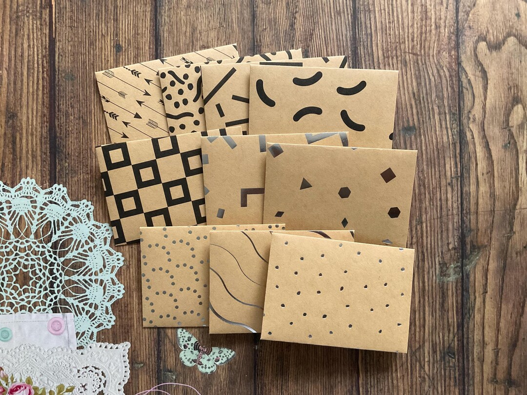 Mini Kraft Envelopes, Mini Envelopes, Set of 10, Happy Mail, Snail Mail ...