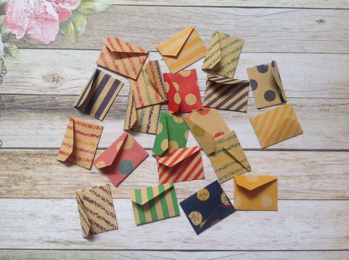 20 Tiny Cardsmini Kraft Paper Envelope and Card Set Fairy - Etsy