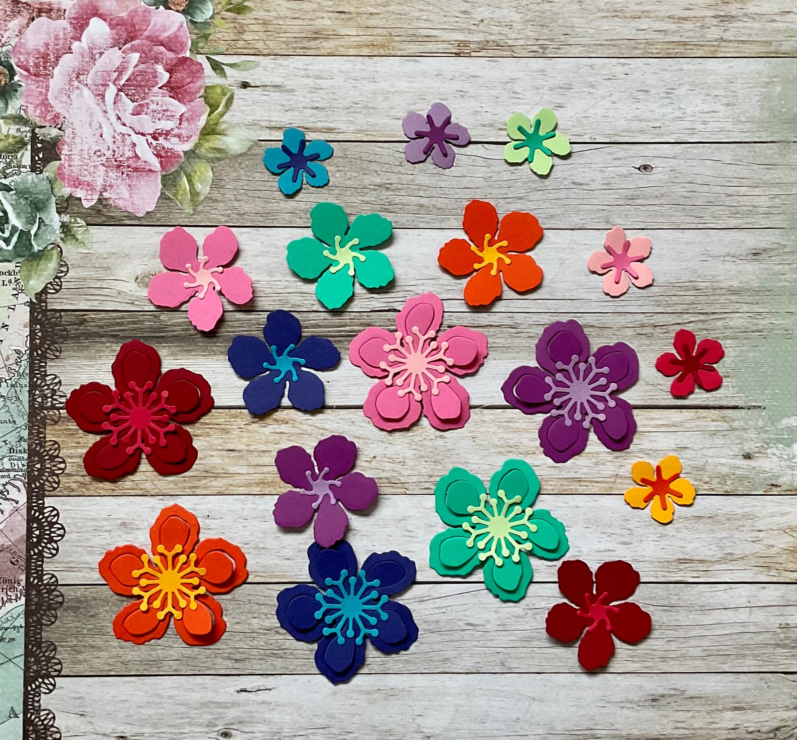 18 Flower Die Cuts 3 Sizes Flower Die Cuts - Etsy