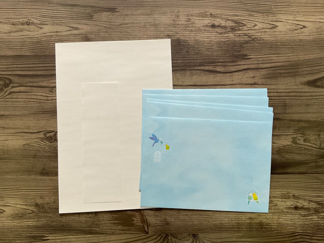 Stationery Set, Bird Writing Set, Stationary Set, Blue and White ...