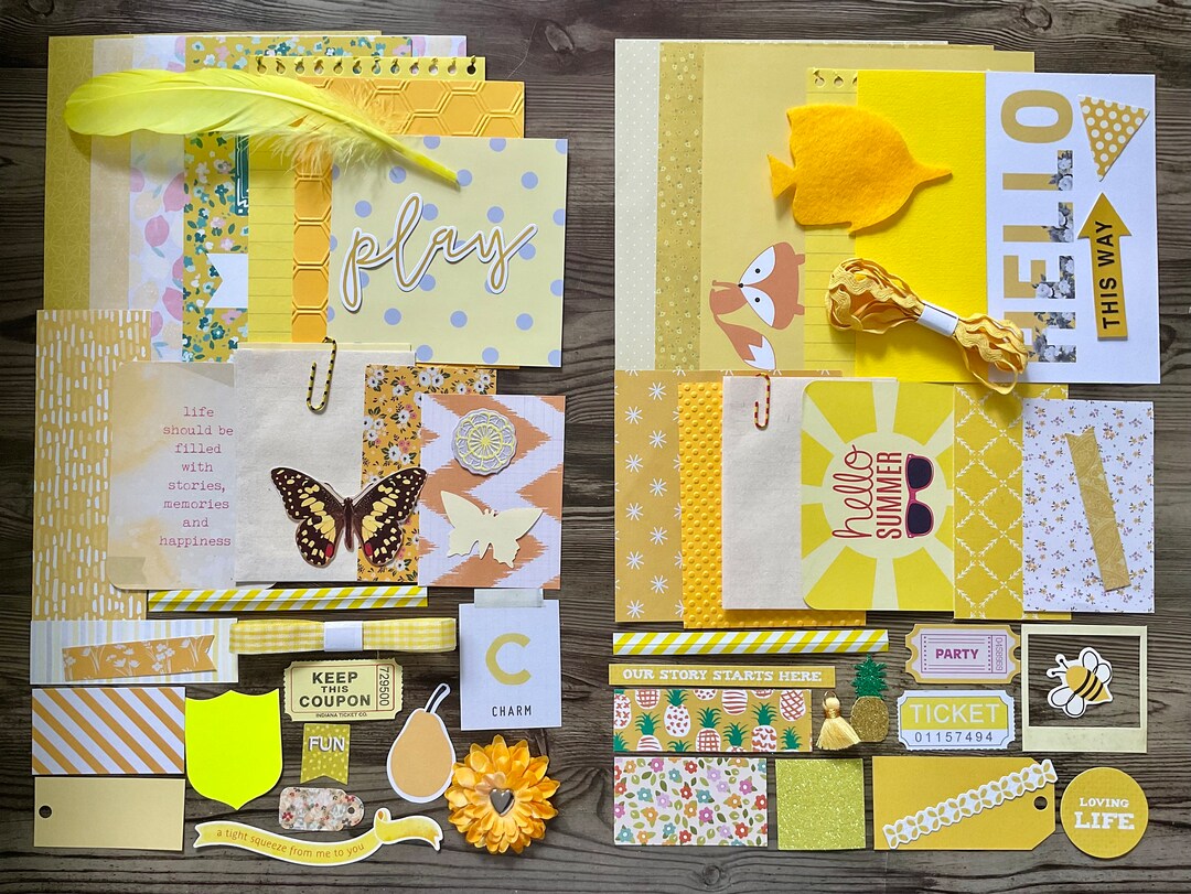 Mini Kit, Inspiration Pack, DIY Kit, Gift Wrapping Kit, Yellow Kit ...