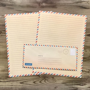 Air Mail Writing Set, Stationary Set, Large Letter Set, Airmail ...