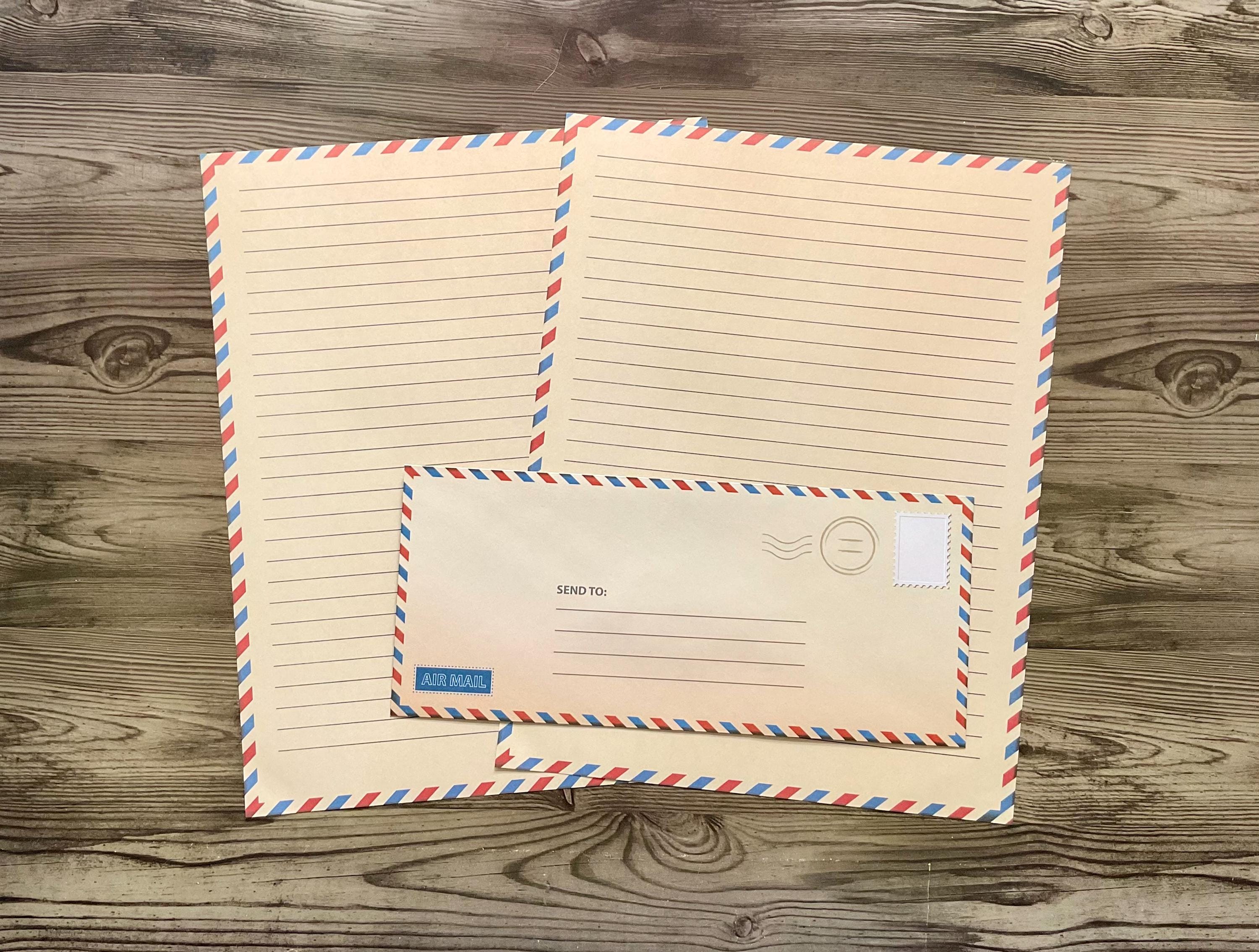 Air Mail Writing Set, Stationary Set, Large Letter Set, Airmail ...