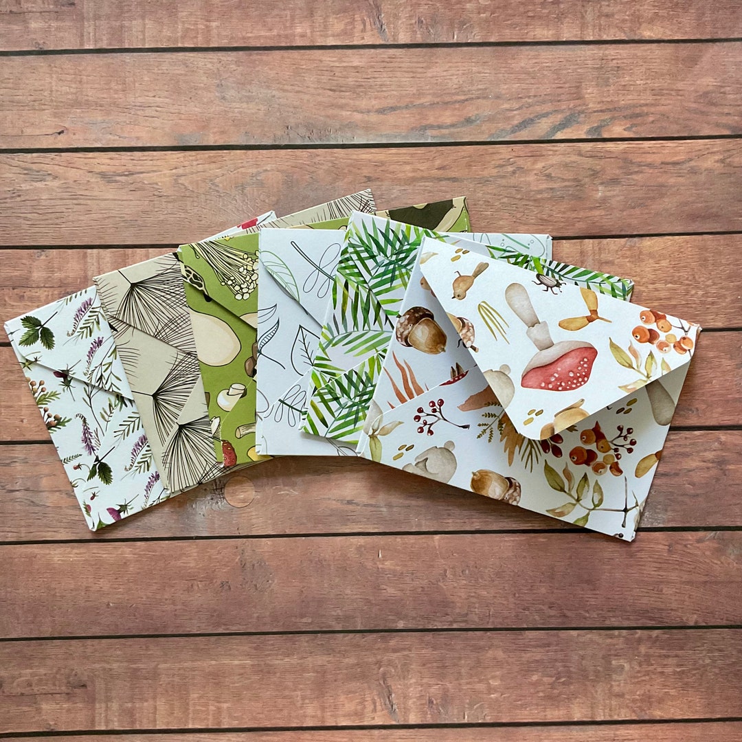 6 Envelopes, Envelope Set, Envelopes, Mini Stationery, Patterned ...