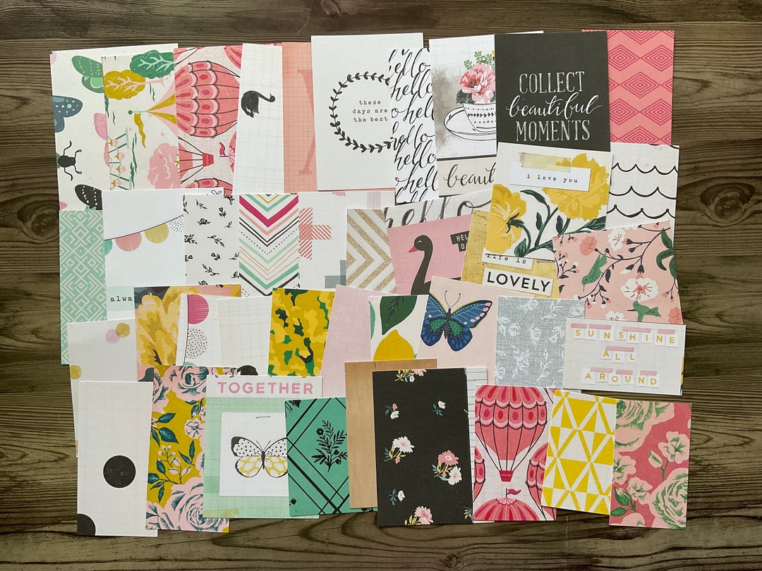 Mini Scrapbook Paper Pack, Journaling Spots, 40 Assorted Papers ...