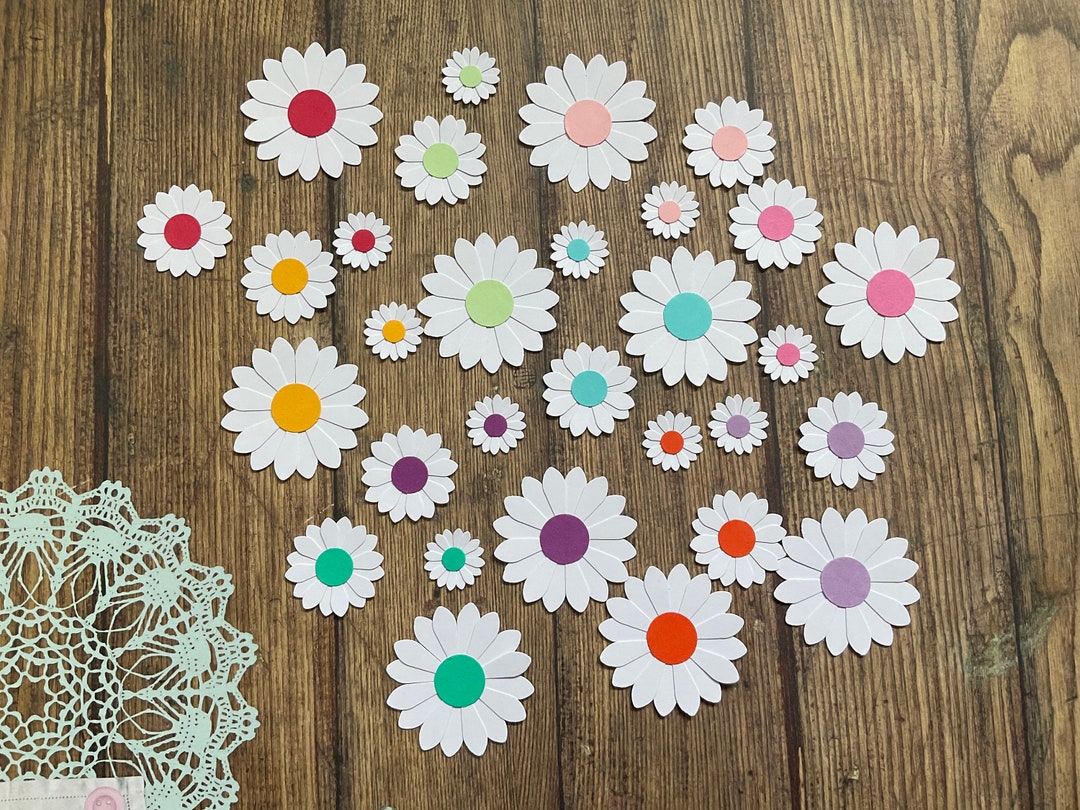 30 Daisy Die Cuts, 3 Sizes, Daisy Die Cuts, Papercrafting, Handmade ...