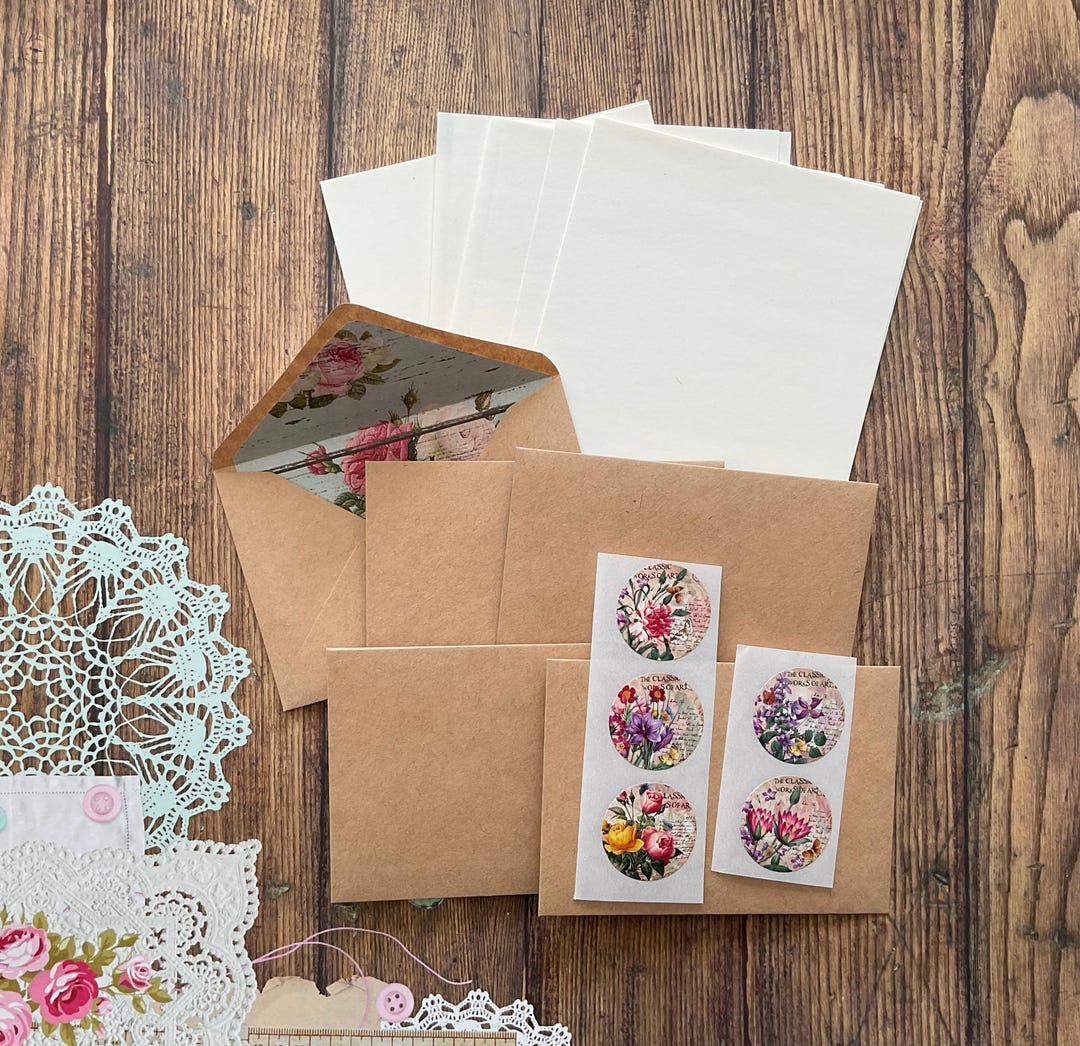 Mini Writing Set, Kraft Stationery, Mini Stationery Set, Mini Letter ...