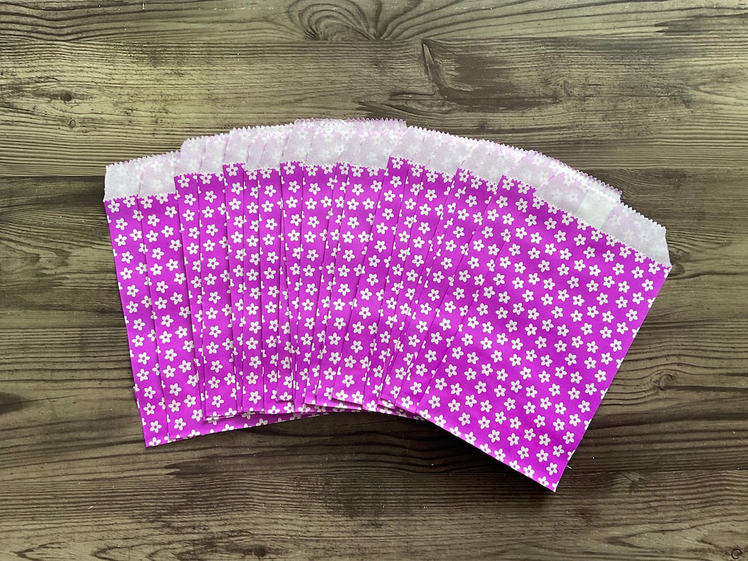 20 Small Paper Bags, Floral Paper Bags, Set of 20, Small Paper Bags ...