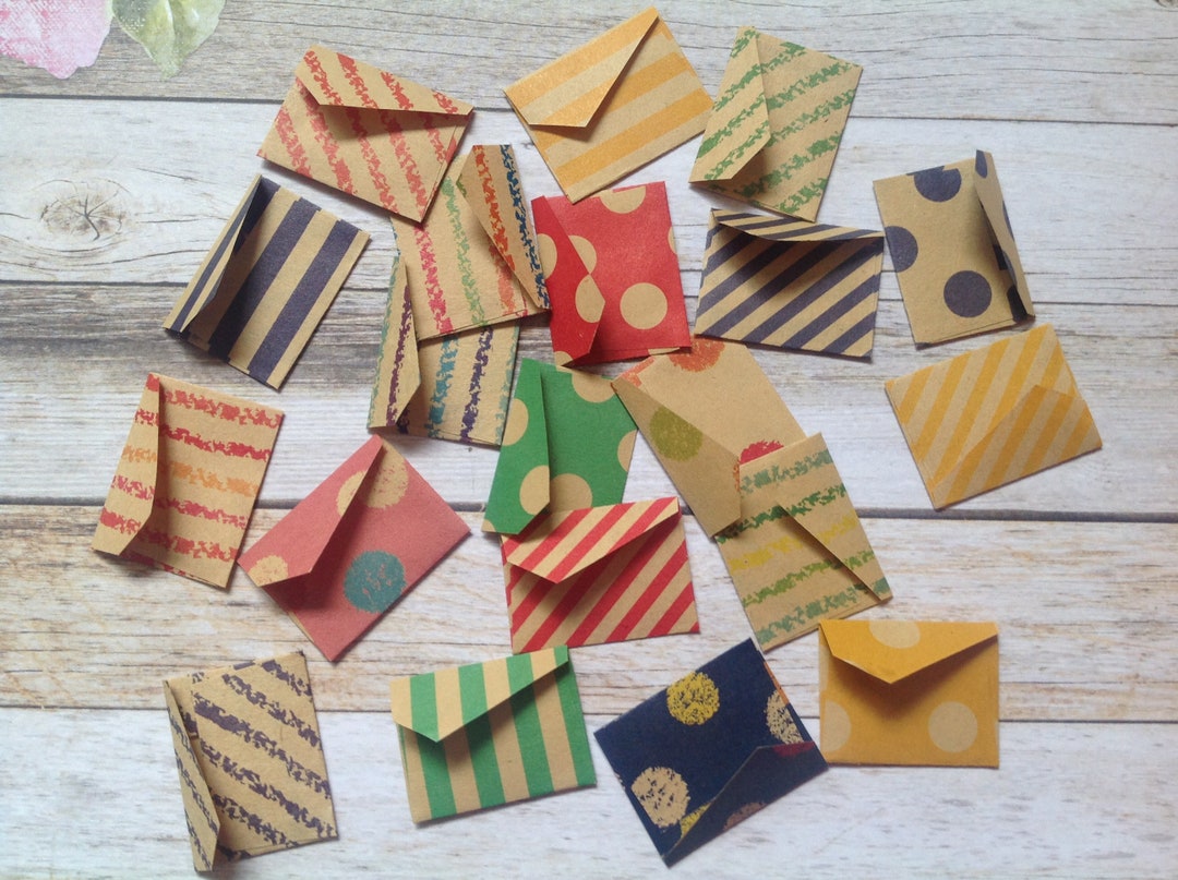 20 Tiny Cards,mini Kraft Paper Envelope and Card Set, Fairy Notes, Tiny ...