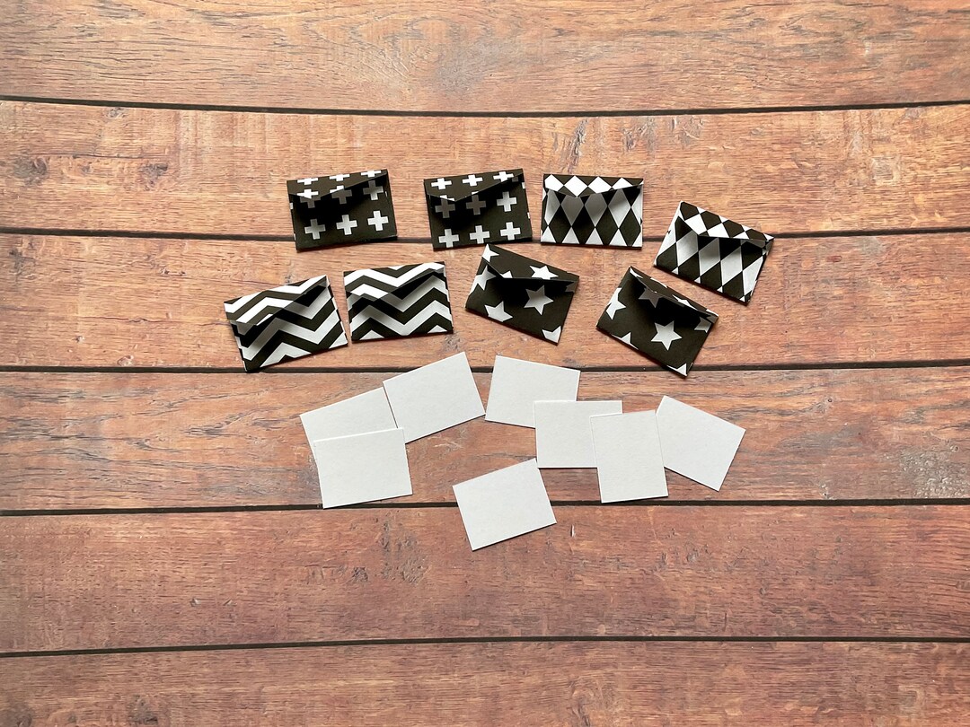 8 Tiny Black & White Cards: Mini Note Card Set - Etsy