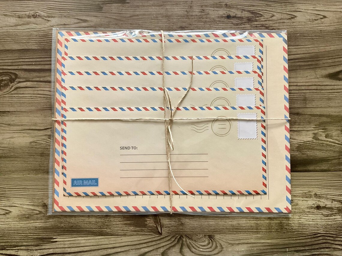 Air Mail Writing Set, Stationary Set, Large Letter Set, Airmail ...