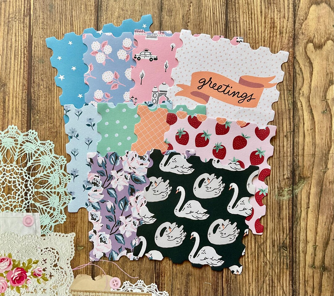 Large Faux Postage Stamps, Postage Stamp Die Cuts, 10 Die Cuts, Paper ...