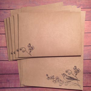 Writing Set Refill, Stationery Set, Hand Stamped Writing Set, Rustic ...