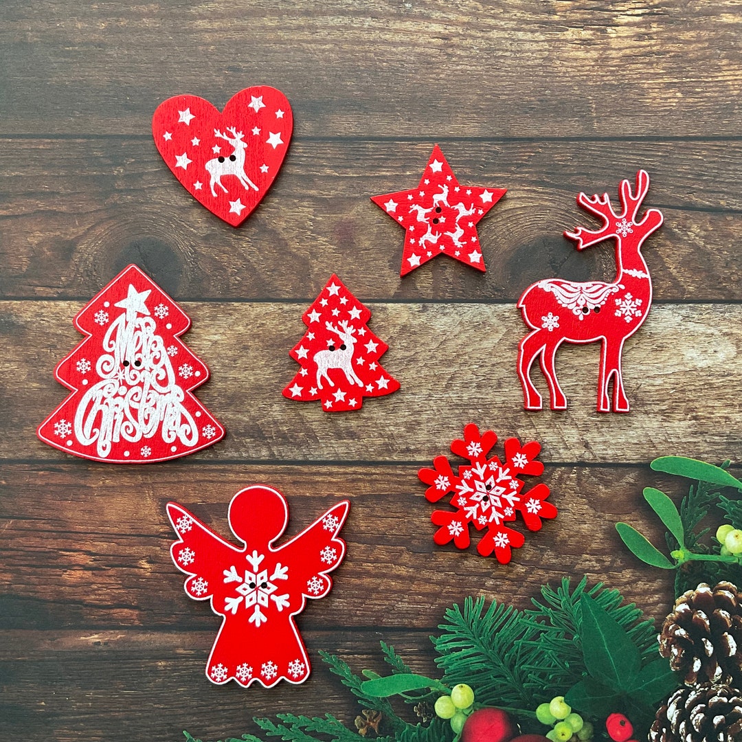 Destash, Christmas Buttons, Christmas Supplies, Buttons, Scandi Buttons ...