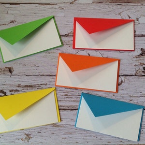 Mini Cards, Tiny Cards and Envelope Set, Mini Stationery, Coloured ...