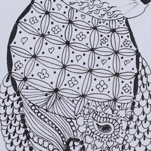 Kimi, Cat Card, Cute Female Cat, Pen and Ink, Black and White, Cute Cat ...