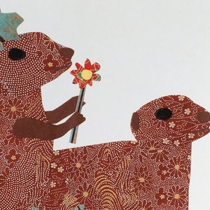 Prairie Dogs 1, Cut Paper Art, Japanese Paper, Whimsical Humor Animals ...