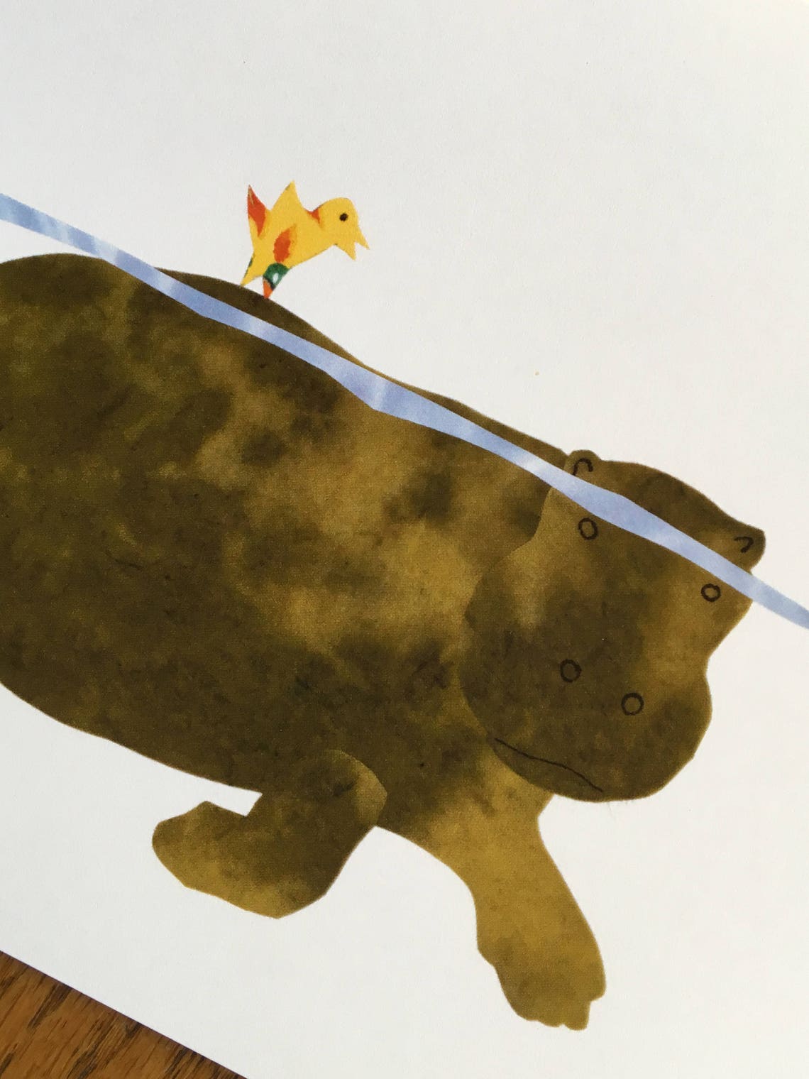 Papa Hippo Card, African Card, Baby Card, Kids Card, Cut Paper Art ...