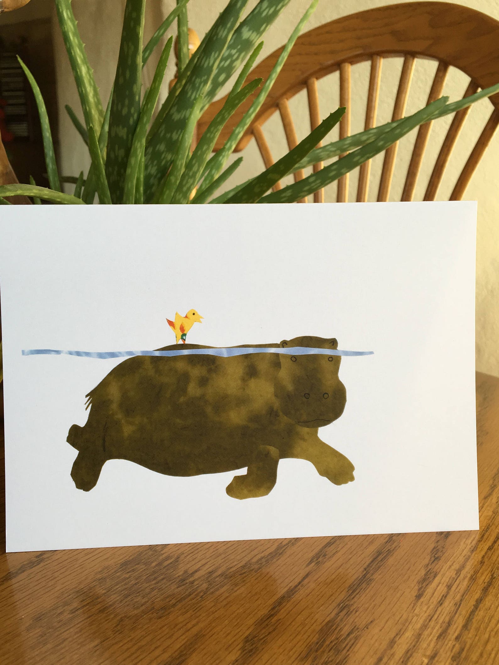 Papa Hippo Card, African Card, Baby Card, Kids Card, Cut Paper Art ...