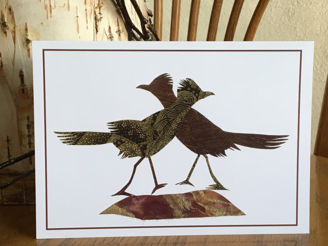 Roadrunner One Heart, Bird Card, Bird Art, Cut Paper Art, Desert Bird ...