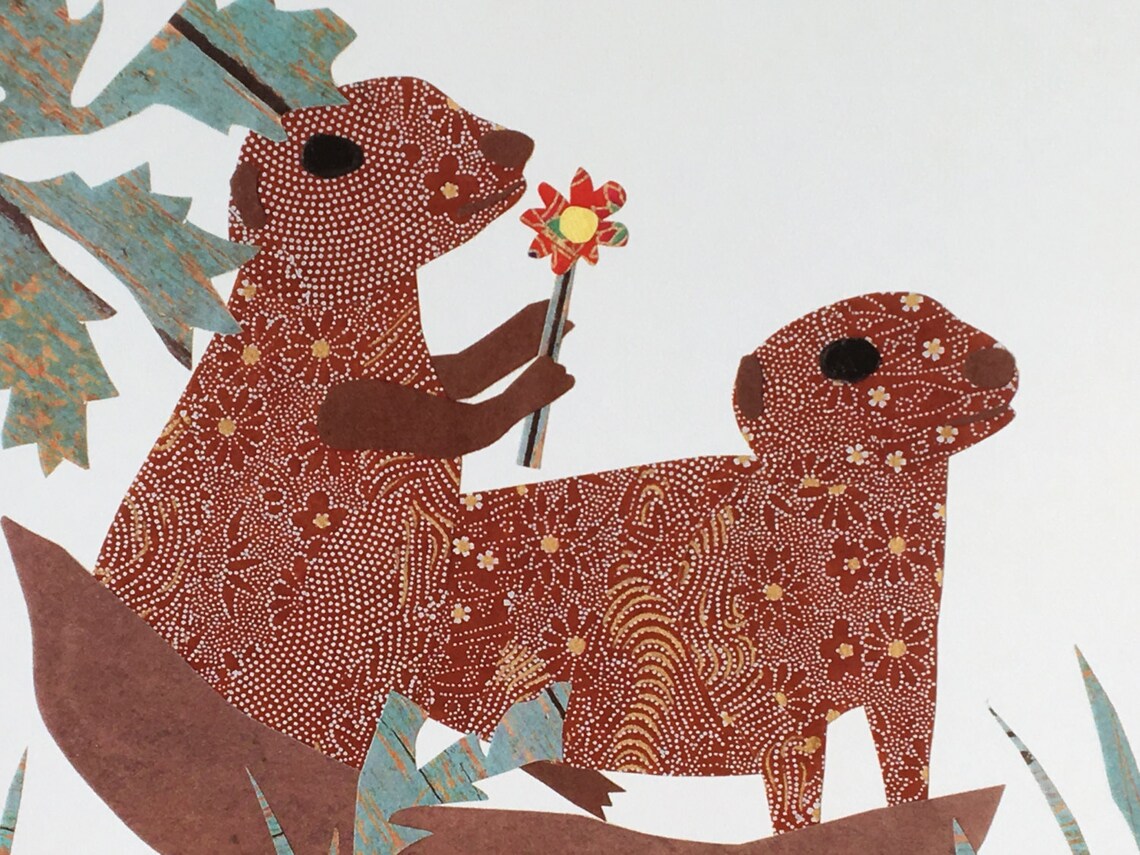 Prairie Dogs 1, Cut Paper Art, Japanese Paper, Whimsical Humor Animals ...