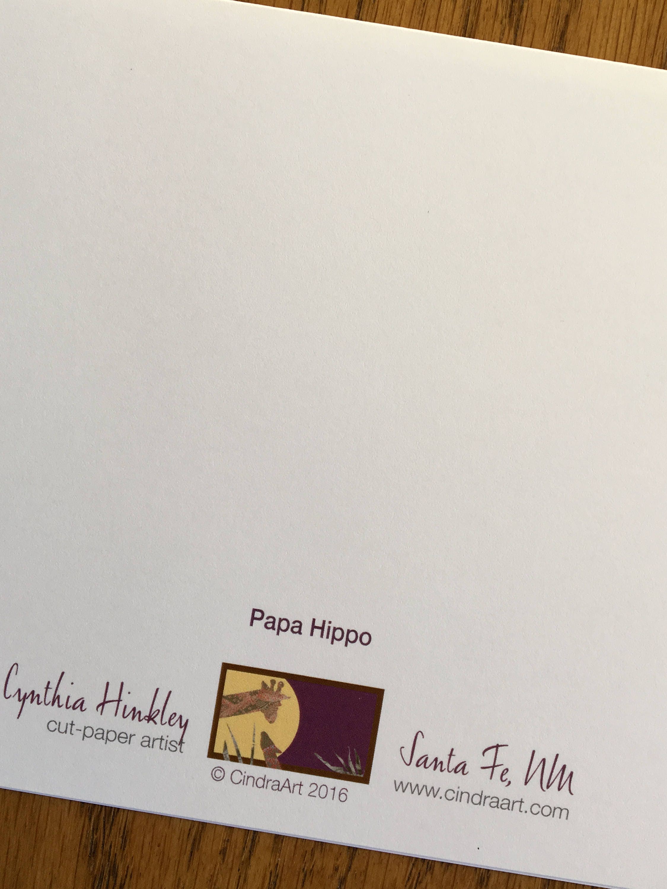 Papa Hippo Card, African Card, Baby Card, Kids Card, Cut Paper Art ...