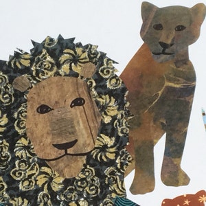 Lion Family, Lion Card, African Card, Animal Card, Cut Paper Art ...