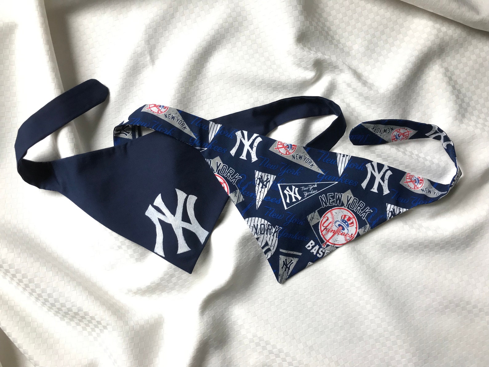 New York Yankees Pet Bandanas 2 Pattern Options Blue Light - Etsy