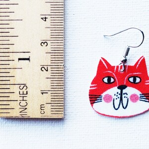 Handmade Cat Earrings, Cat Fabric Earrings, Orange Cats, Halloween Cats, Cat Jewelry, Moggy ...