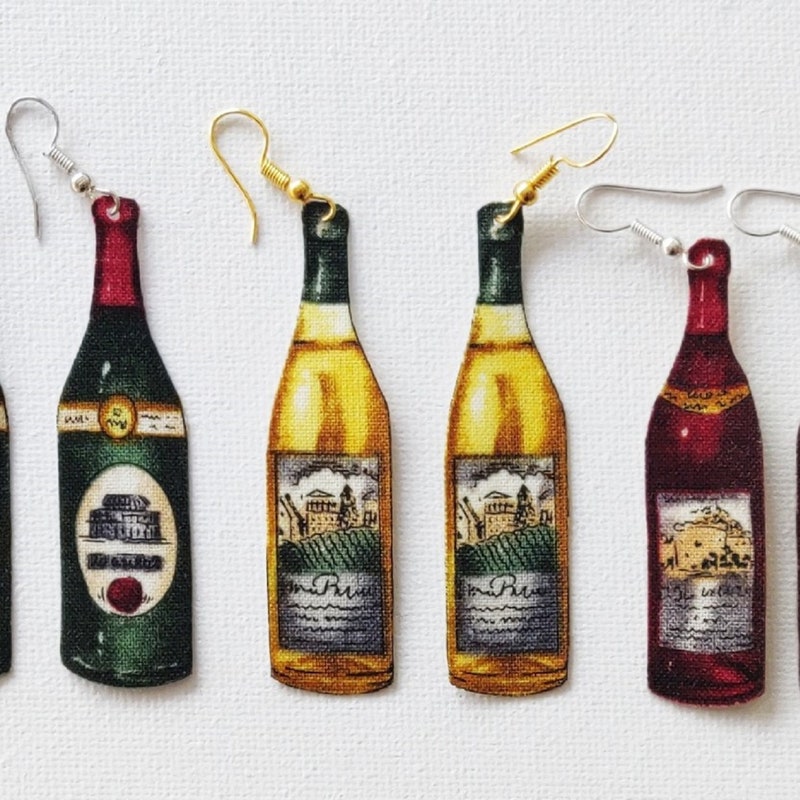 Wine Bottle Earrings - Etsy