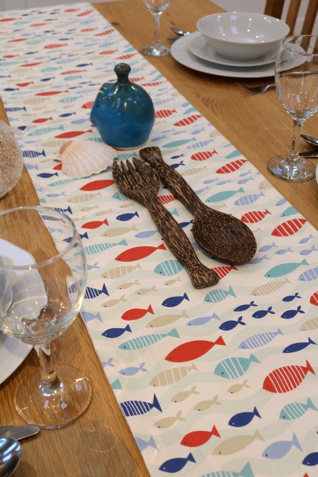 Cotton Table Runner, Unique Handmade Gift Idea, Home Decor. Kitchen ...