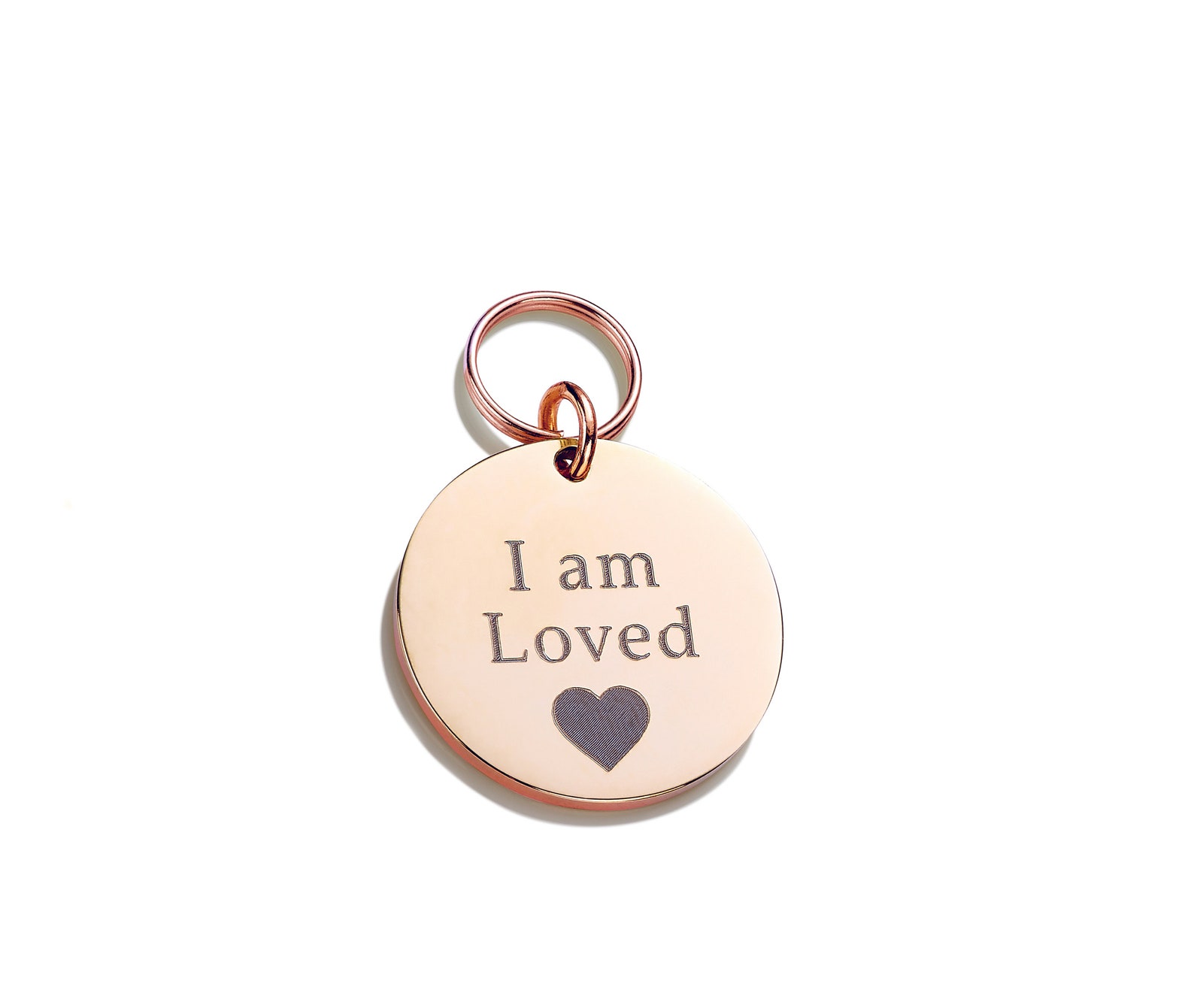 I Am Loved Custom Engraved Cat I.D Tag in Gold Rose Gold | Etsy