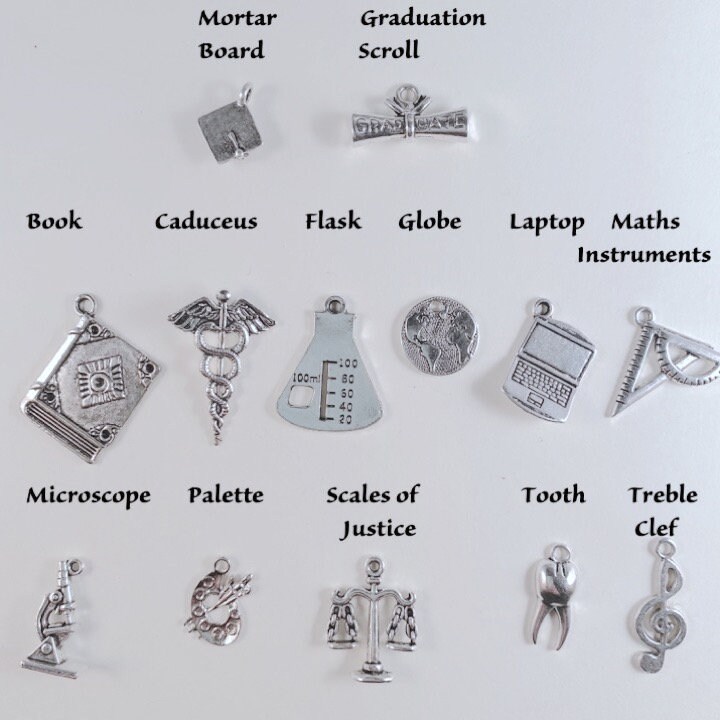 Graduation Themed Bag Charm Available With or Without Beads - Etsy