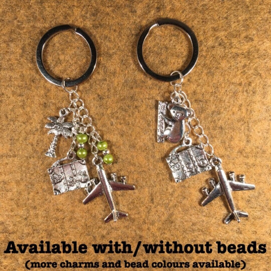 Travel Themed Keyring - Available With or Without Beads (more Bead ...