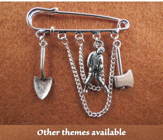Zombie Apocalypse Inspired Kilt Pin Brooch 50 Mm Other - Etsy