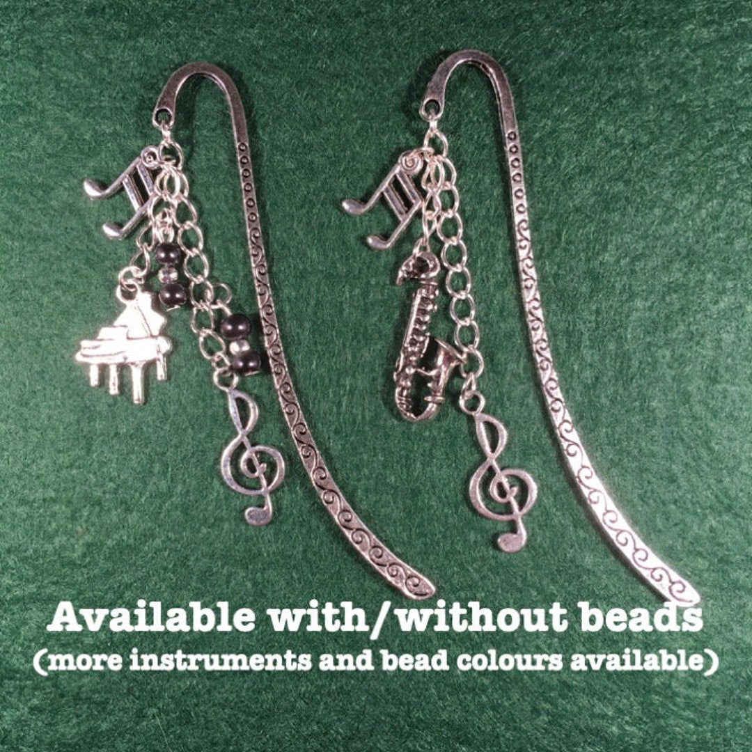 Music Themed Bookmark - Available With or Without Beads (more Bead ...