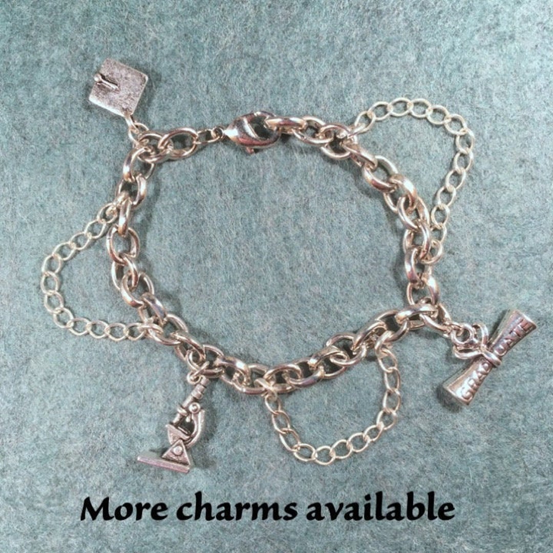 Graduation Themed Charm Bracelet - Other Subjects Available - Etsy