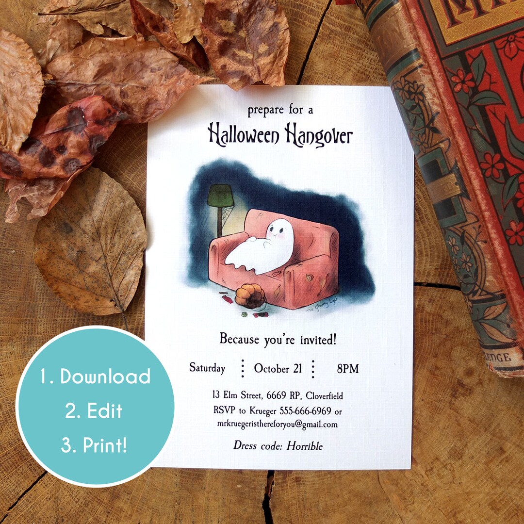 Halloween Party Ghost Invitation | Personal Halloween Invite | Editable ...