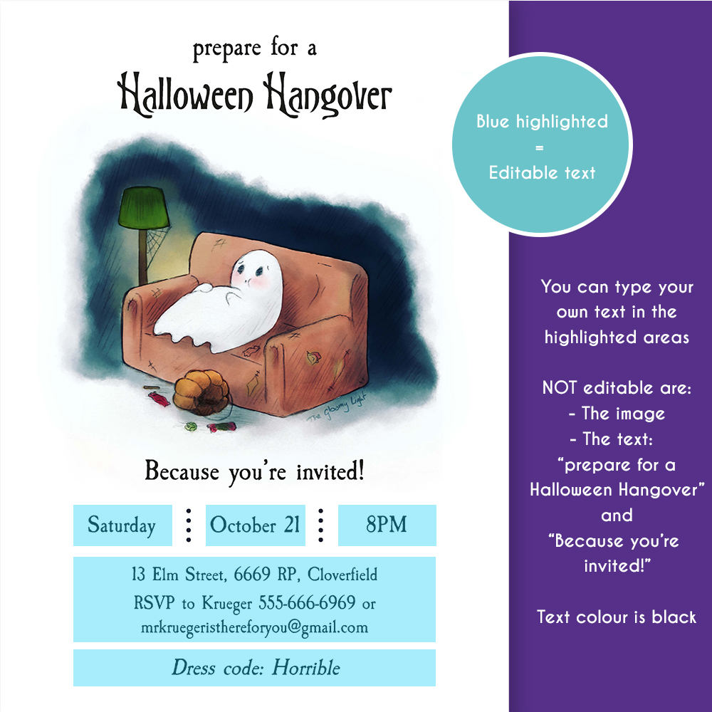 Halloween Party Ghost Invitation Personal Halloween Invite - Etsy