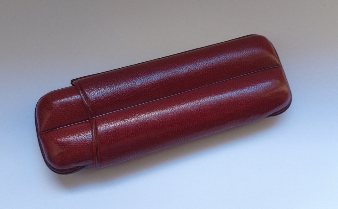 Vintage Brown Leather Cigars Case - Etsy