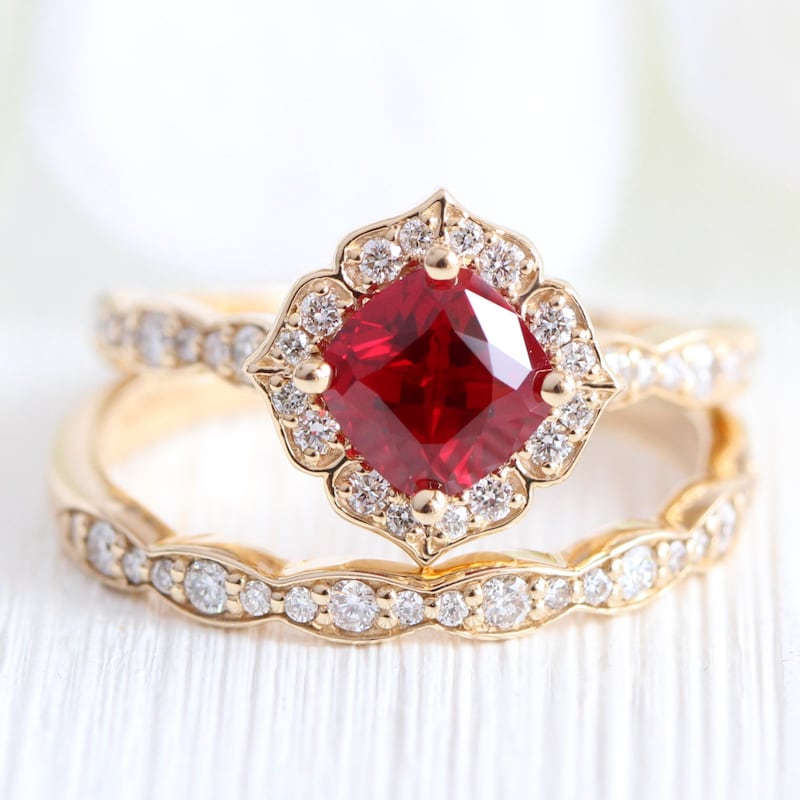 Ruby Engagement Ring - Etsy