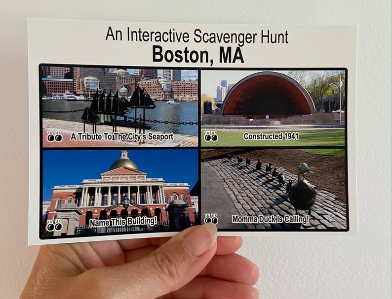 Scavenger Hunt Post Cards for Boston Massachusetts - Etsy