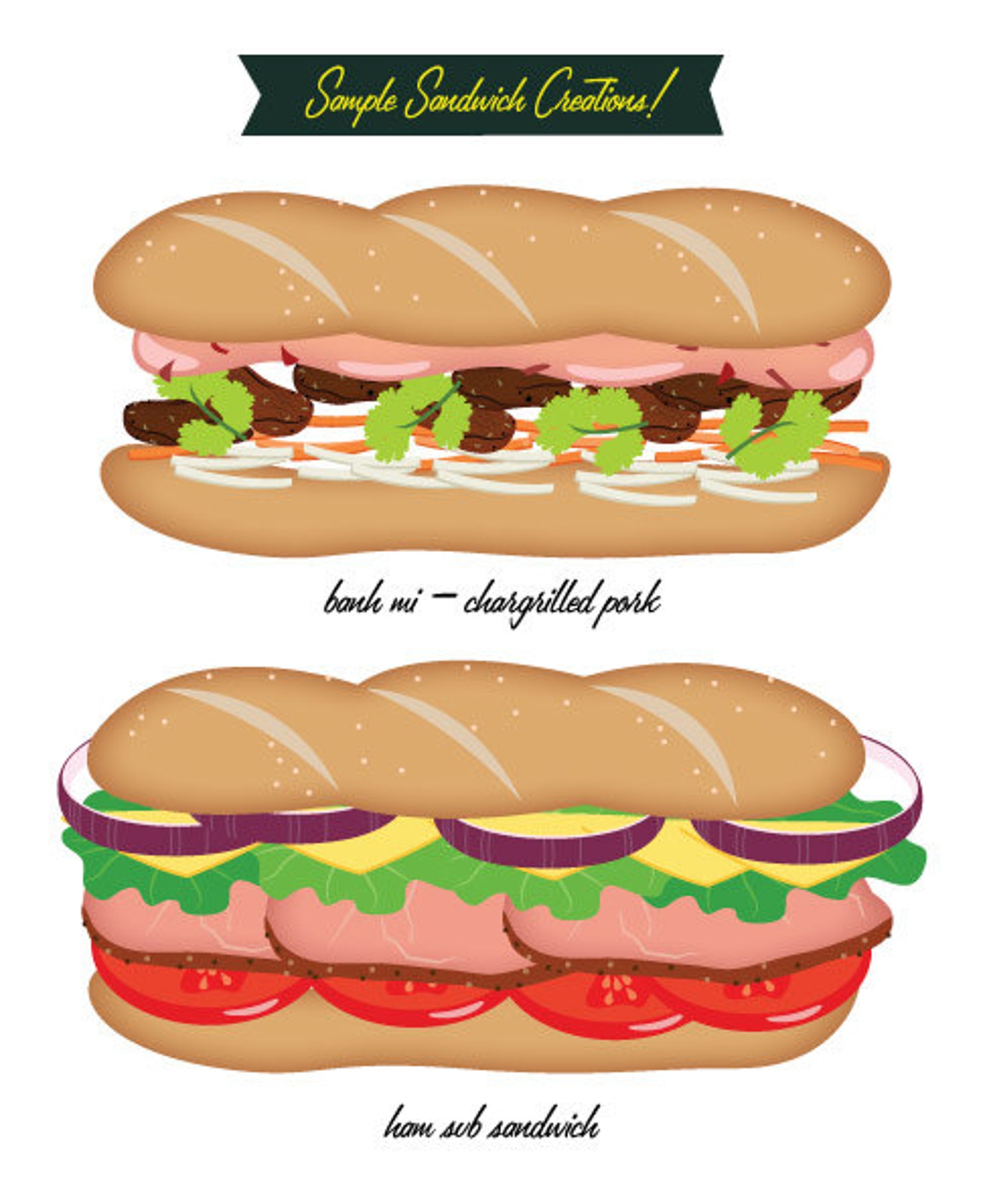 Sandwich Shoppe Clip Art Set - Build Your Own Sandwich! - Etsy