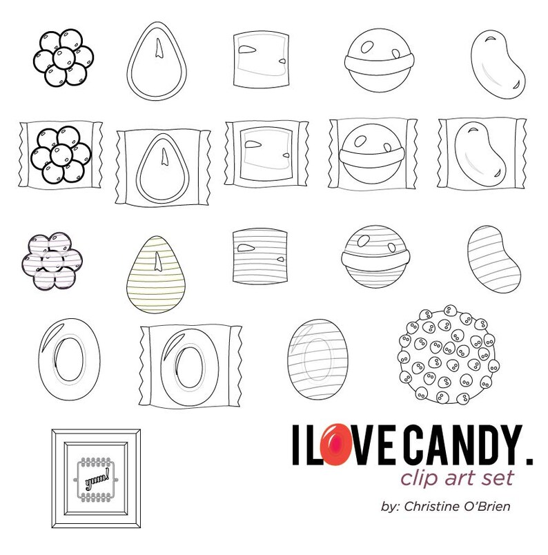 I Love Candy Clip Art Set - Etsy