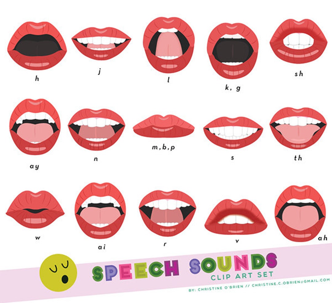 Speech Sounds Phoneme Mouth Clip Art Set Etsy Sweden