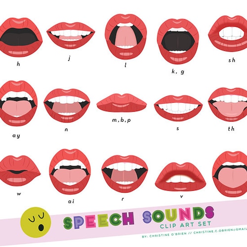 Speech Sounds Phoneme Mouth Clip Art Set - Etsy
