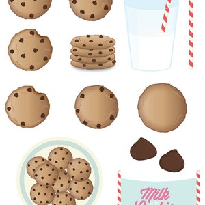 Milk and Cookie Time Clip Art Set - Etsy