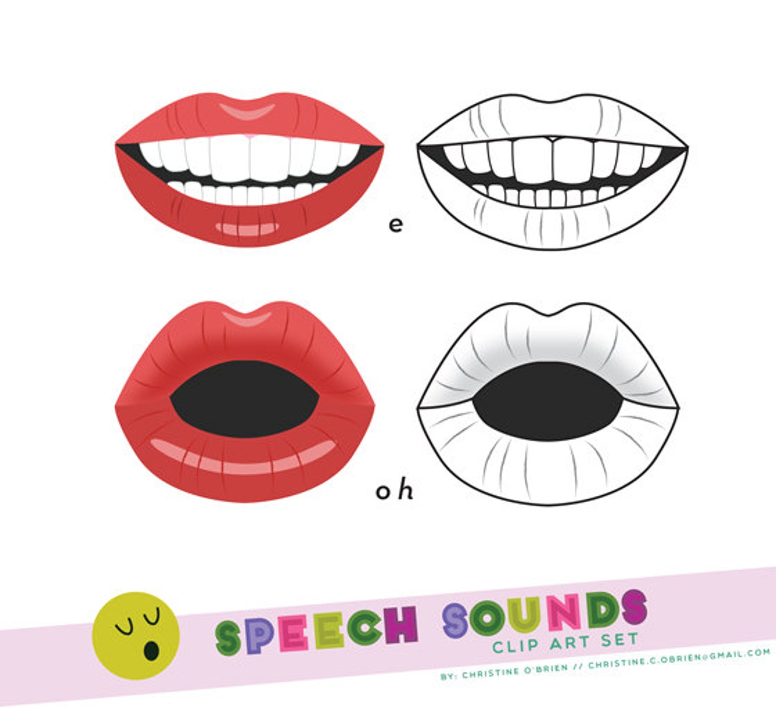Speech Sounds Phoneme Mouth Clip Art Set - Etsy