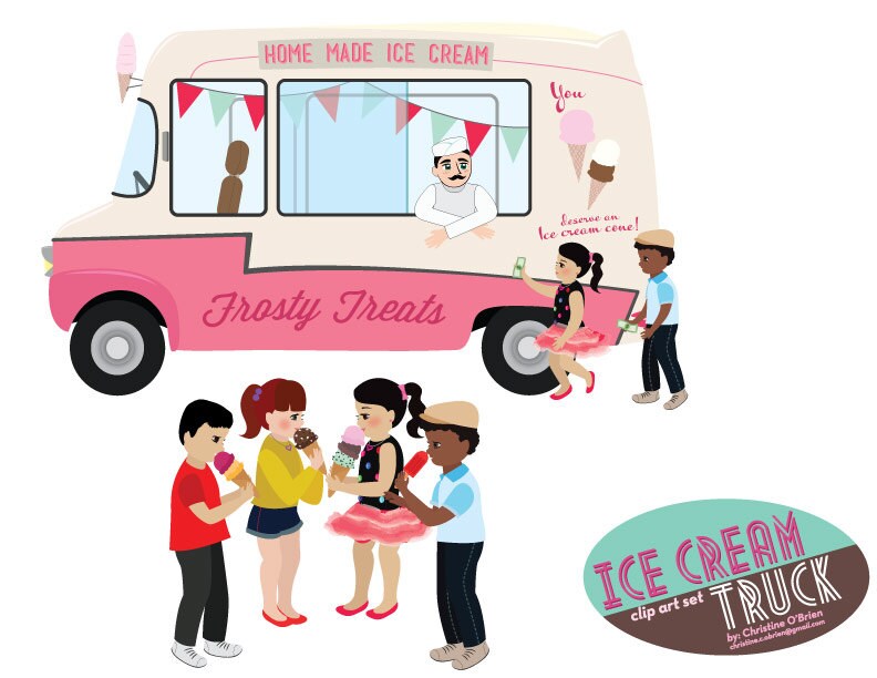 Ice Cream Truck Clip Art Set - Etsy