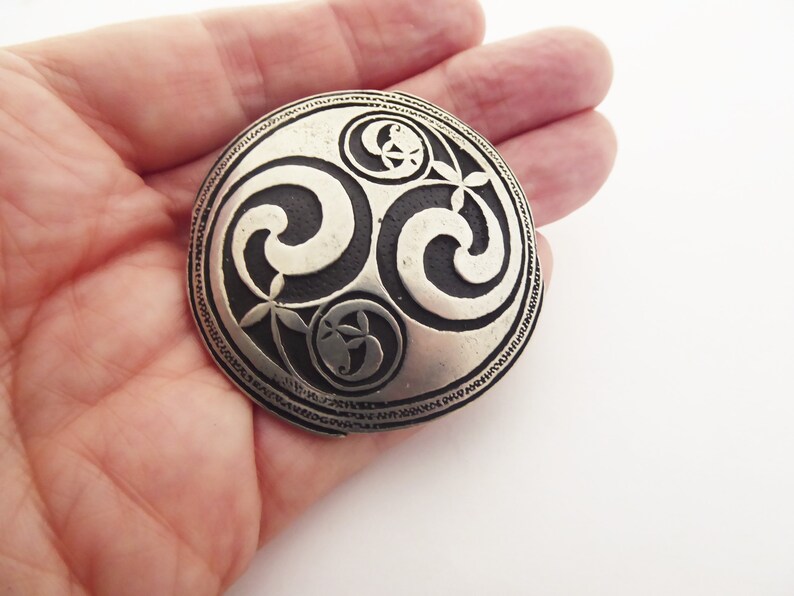 Vintage St Justin Cornwall Pewter Brooch With Celtic Scroll - Etsy